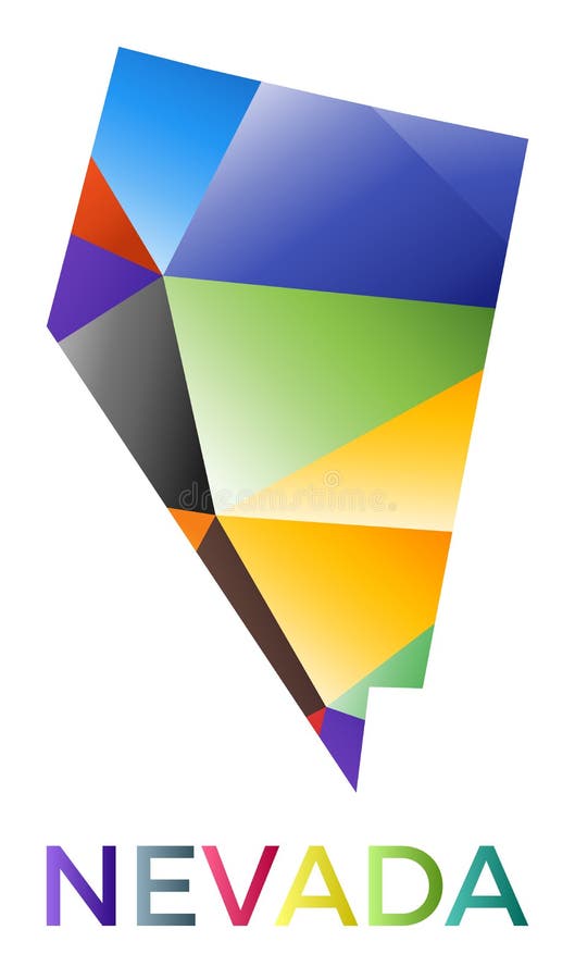 Bright Colored Nevada Shape. Stock Vector - Illustration of creative ...