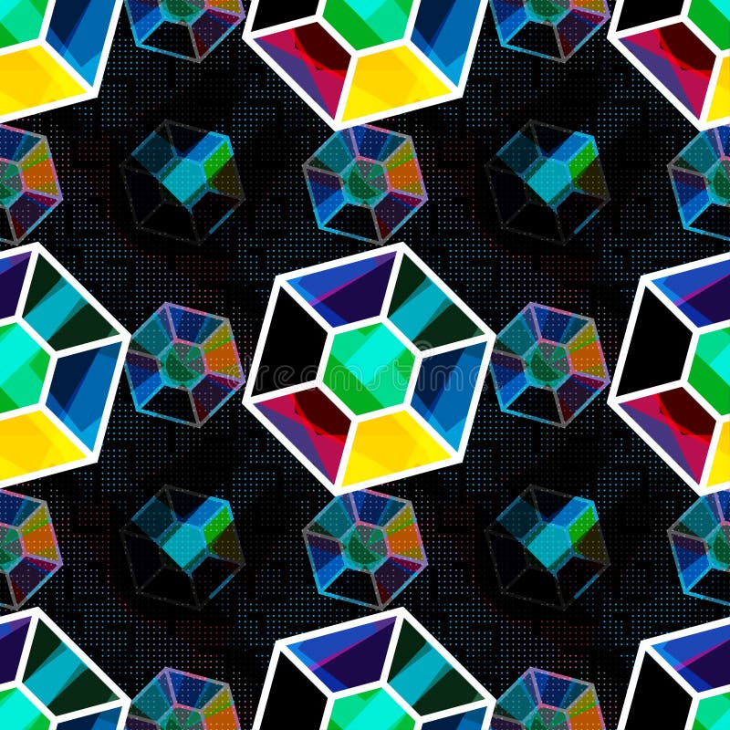 Bright Colored Polygons Abstract Seamless Geometrical Pattern Stock ...