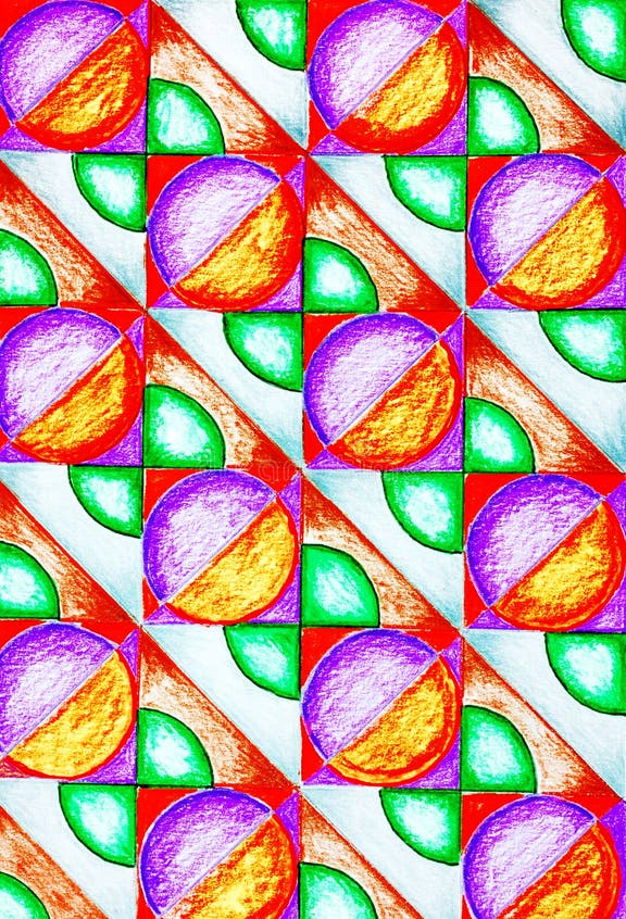 A Colourful Pencil Hand Drawn Repeat Pattern . Stock Illustration ...