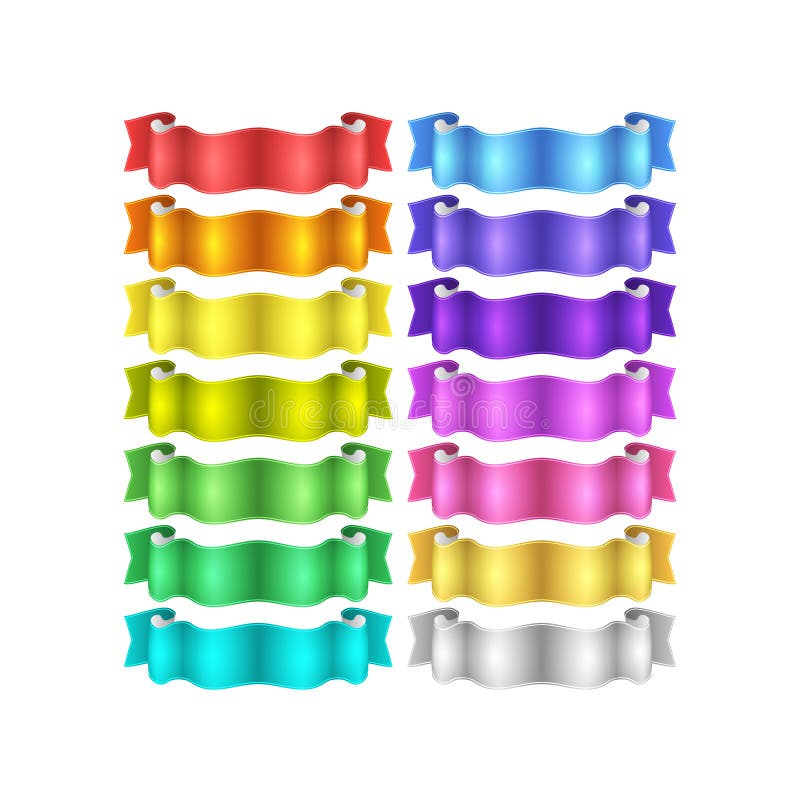 Vector ribbons set stock illustration. Illustration of scroll - 99166200