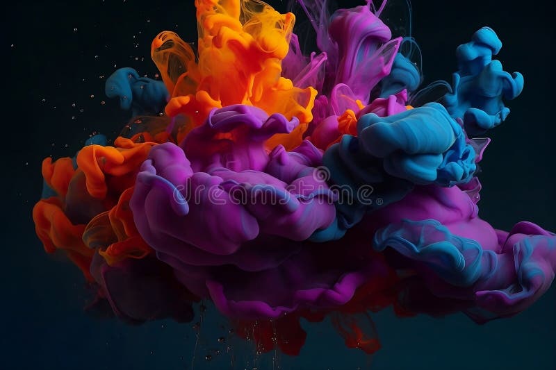 Bright Colored Smoke. Background. Generative AI. Stock Illustration ...