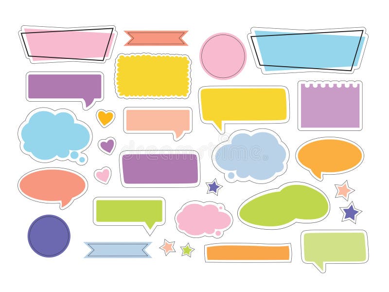 Bright Colored Speech Bubbles for Expressions. Bright Dialogue Clouds ...