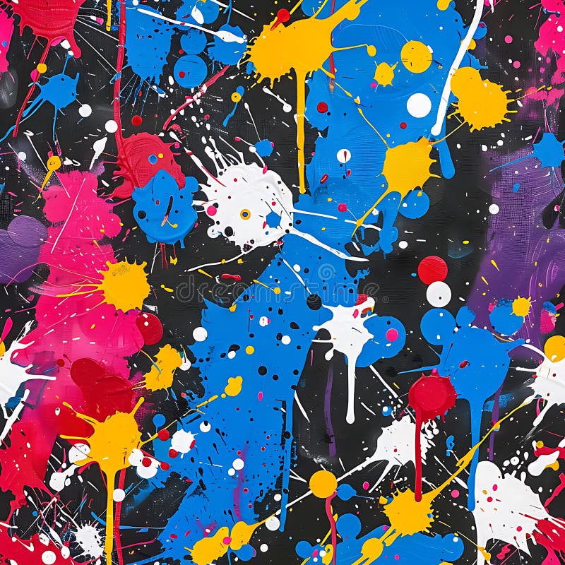 Bright Colored Splatter Paint Repeating Pattern Stock Illustration ...