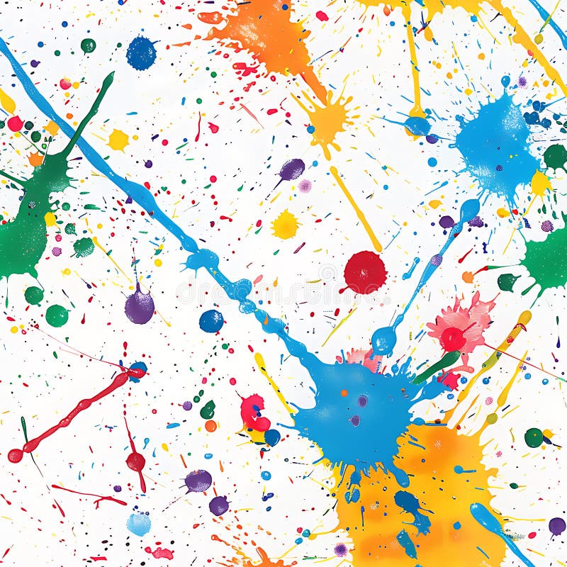 Bright Colored Splatter Paint Repeating Pattern Stock Illustration ...