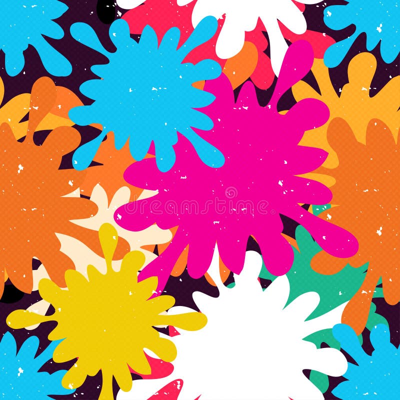 Bright Colored Spots Seamless Pattern Graffiti Stock Vector ...