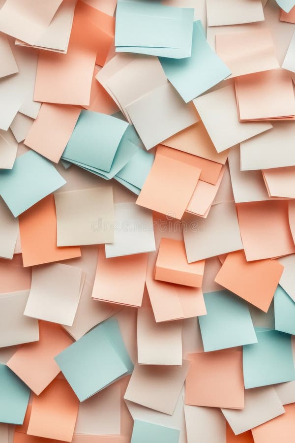 Bright Colored Sticky Notes Cover a Surface, Creating a Visually ...