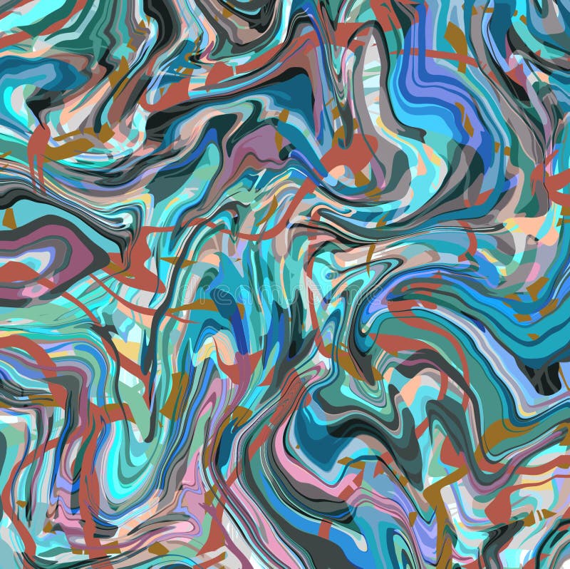 Bright Colored Strange Intricate Psychedelic Abstract Geometric Wavy ...