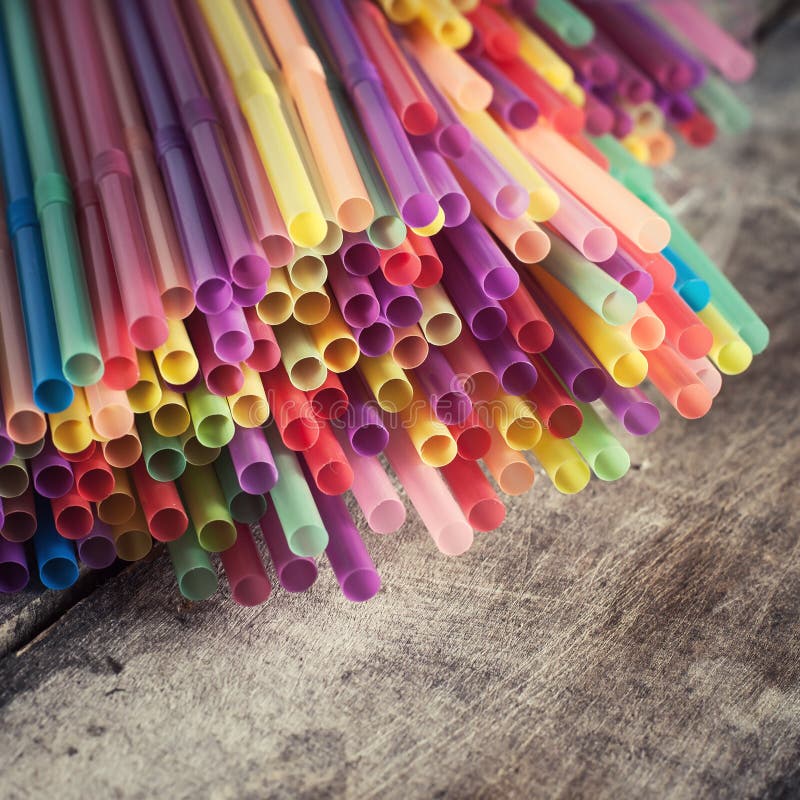 Colored Straws stock photo. Image of drinking, bend - 227738764