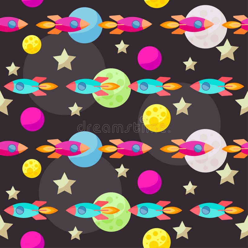 Bright Colored Vector Space Pattern Background with Colorful Bright ...