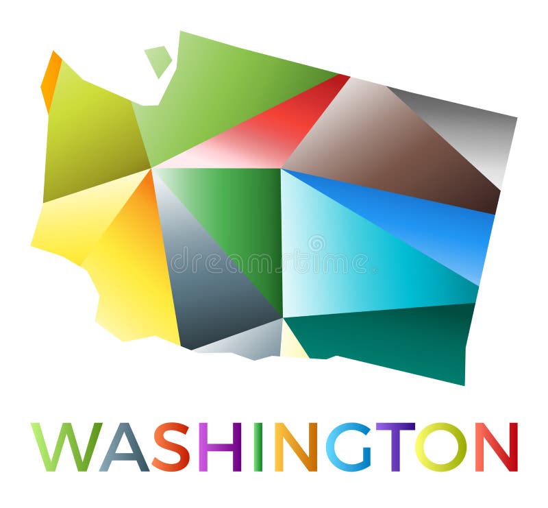 Bright Colored Washington Shape. Stock Vector - Illustration of digital ...