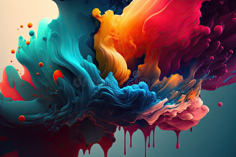 Bright and Colorful Abstract Background, Burst of Paint, Generative Ai ...