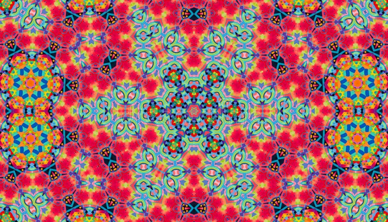 Bright Colorful Abstract Kaleidoscopic Pattern Stock Illustration ...