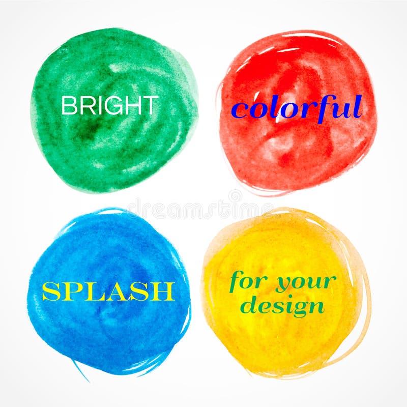 Bright Colorful Abstract Watercolor Round Splash Banners. Stock ...