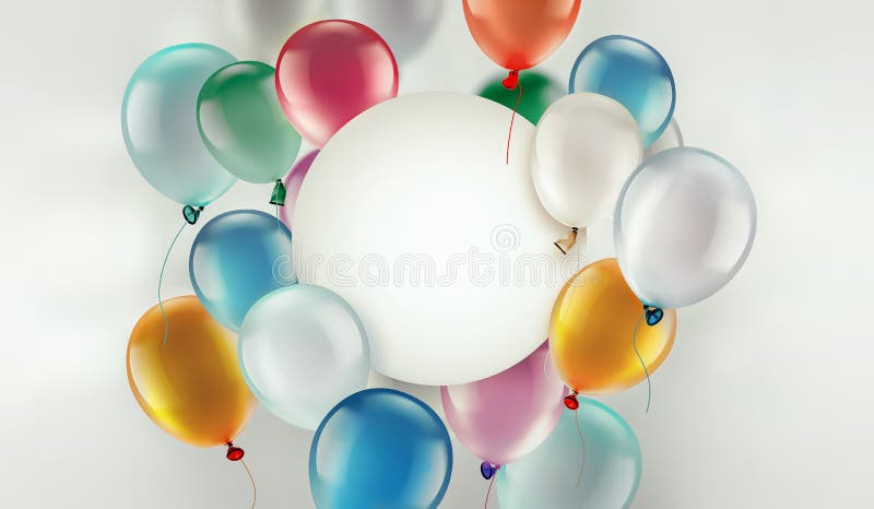 Bright Colorful Balloons stock illustration. Illustration of design ...