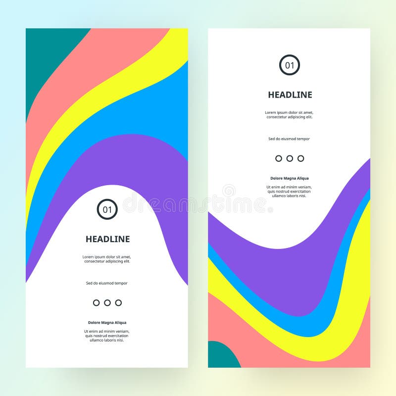 Bright Colorful Banners with Dynamic Abstract Lines. Vector Creative ...