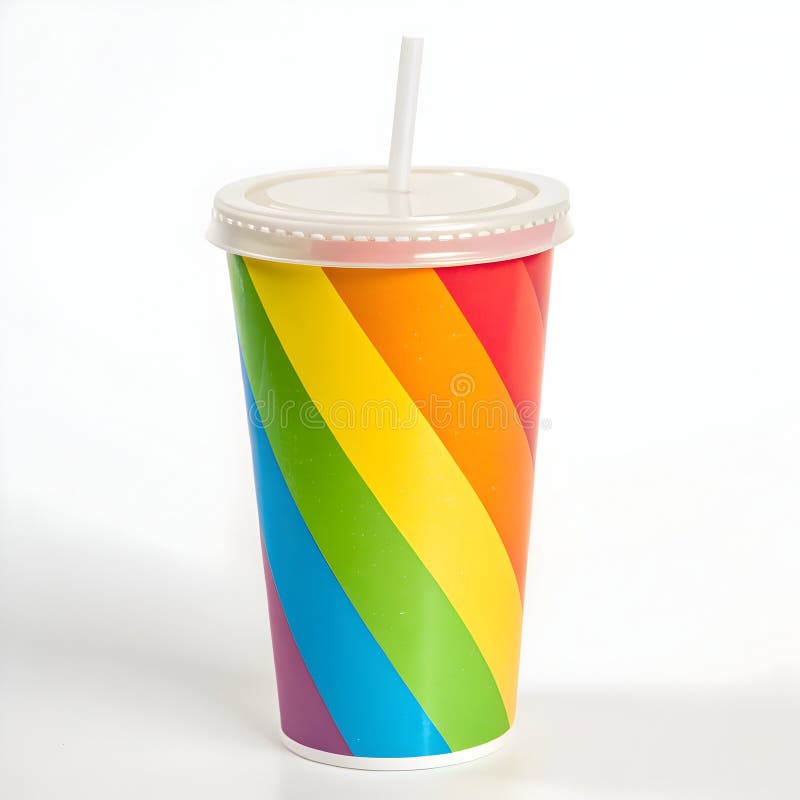 Colorful Beverage Cup Isolated on White Background Stock Illustration ...