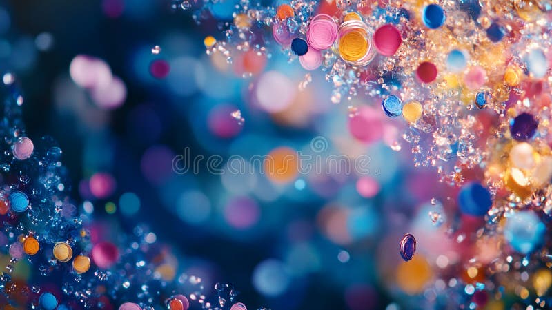 Colorful Bubbles Floating in Vibrant Patterns Against a Dark Background ...