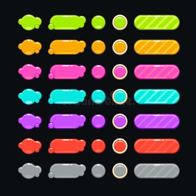 Fancy Colorful Bright Buttons Stock Illustration - Illustration of ...