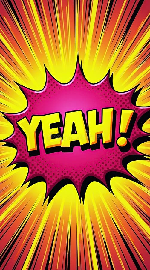 Vibrant Comic Book Explosion with Bold Yeah Text Stock Illustration ...