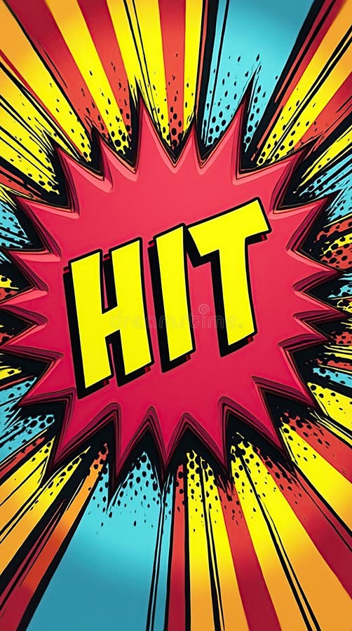 Bright Colorful Comic Book Style Explosion with Hit Text Stock ...