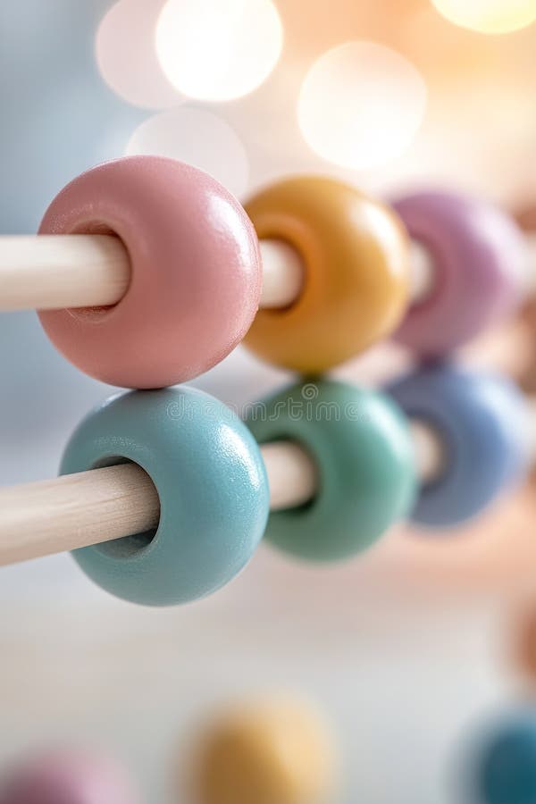Bright, Colorful Counting Beads on an Abacus are Prominently Displayed ...