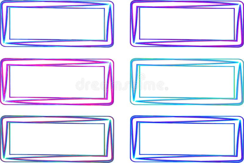 Bright Colorful Creative Abstract Rectangular Frames Set Vector Stock ...