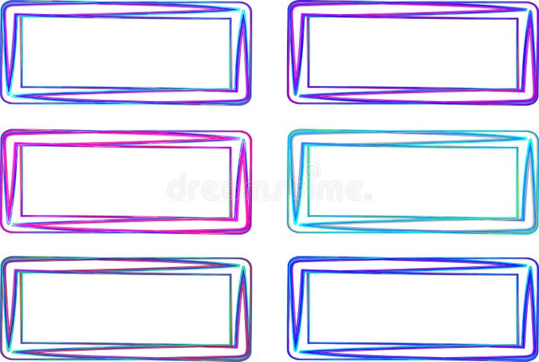 Bright Colorful Creative Abstract Rectangular Frames Set Vector Stock Vector - Illustration of ...