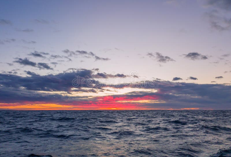 Colorful Crimson Summer Sunset by the River Stock Photo - Image of ...