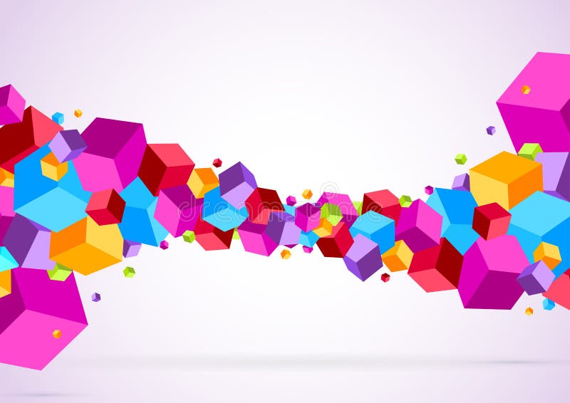 Bright colorful cubic wave stock vector. Illustration of layout - 37082556