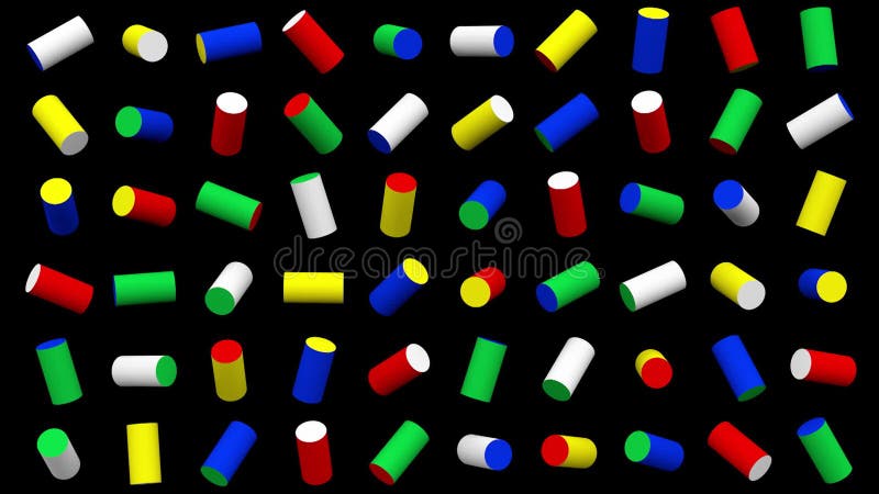 Bright Colorful Blocks Flying. Abstract Animation, 3d Render Stock ...