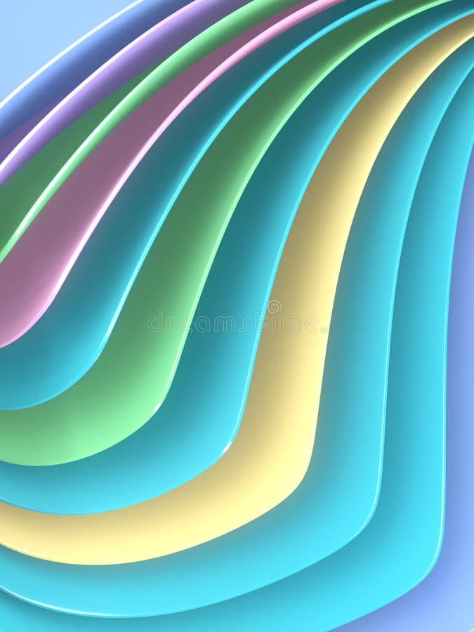 A Bright and Colorful Digital Illustration of a Wave Pattern with Many ...