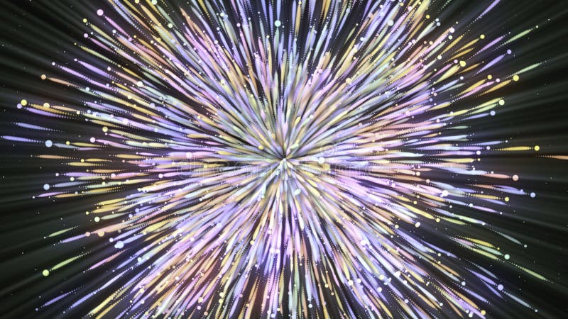 Bright Colorful Explosion of Particles in Stream. Motion. Cosmic ...