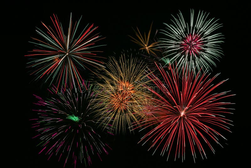 Bright Colorful Fireworks stock image. Image of night - 1044511