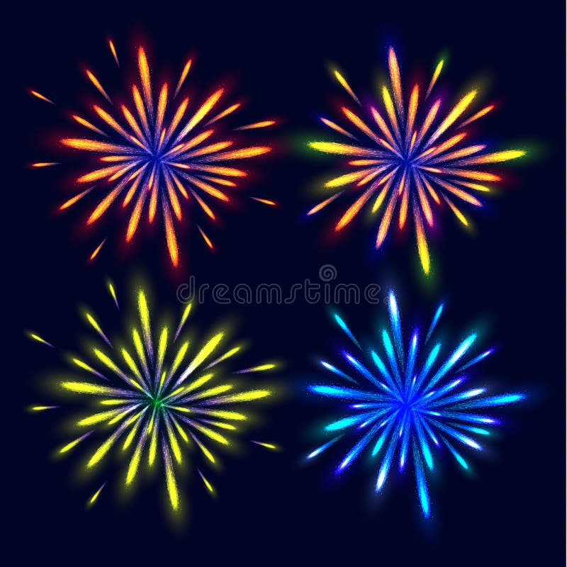 Bright Colorful Fireworks. the Festive Firework Stock Vector ...