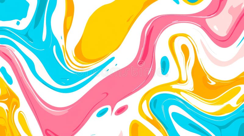 Bright Colorful Fluid Abstract Background in Yellow, Pink and Blue ...