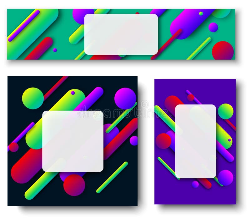 Bright Colorful Frames with Abstract Pattern. Stock Vector ...