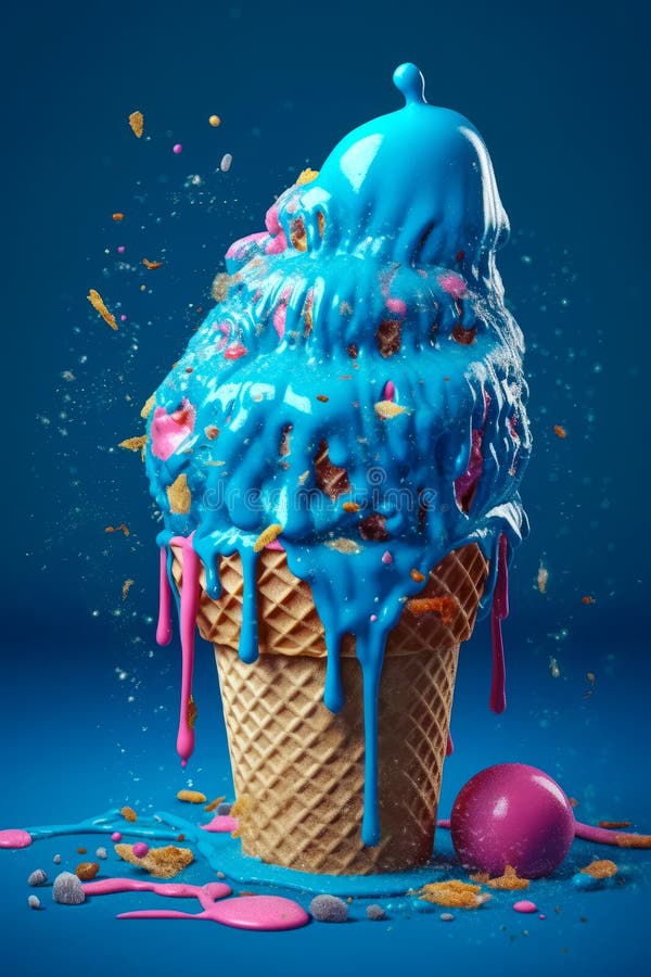 Bright Colorful Ice Cream. Advertising for Candy Shop or Cafe Stock ...