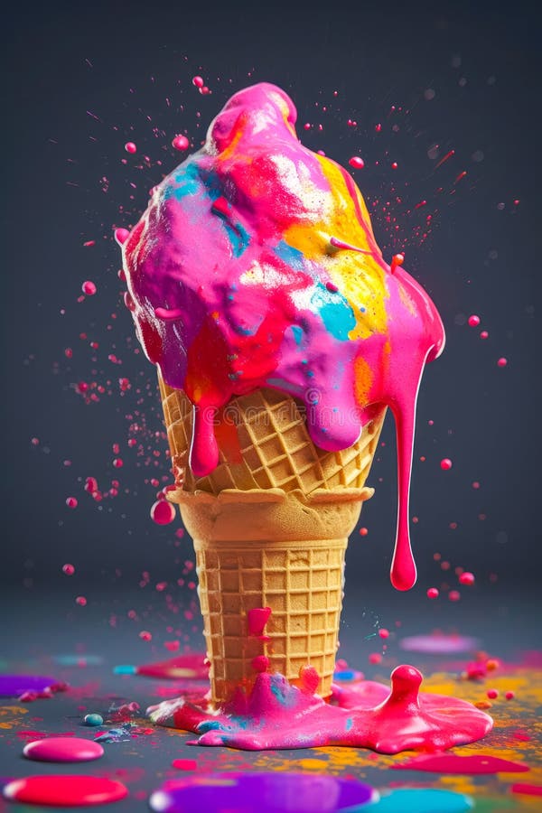 Bright Colorful Ice Cream. Advertising for Candy Shop or Cafe Stock ...