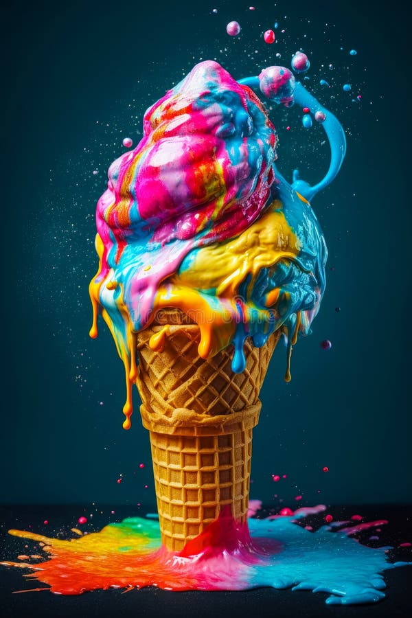 Bright Colorful Ice Cream. Advertising for Candy Shop or Cafe Stock ...