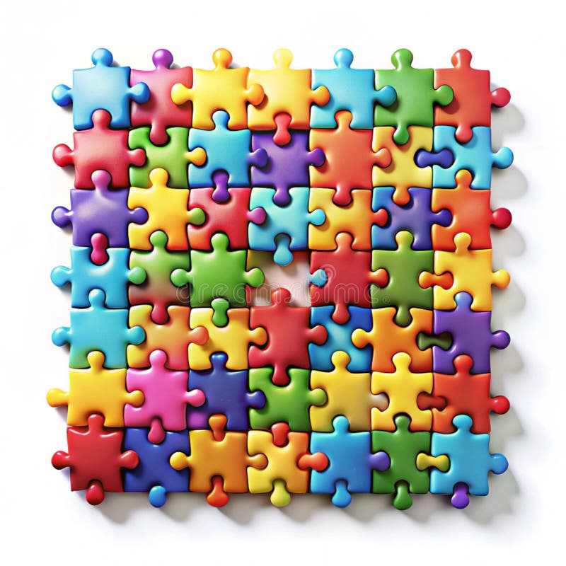 Colorful Jigsaw Puzzle Pieces Isolated on White Stock Illustration ...