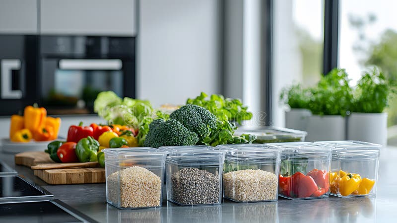 Bright and Colorful Kitchen Setup Featuring Fresh Vegetables and ...