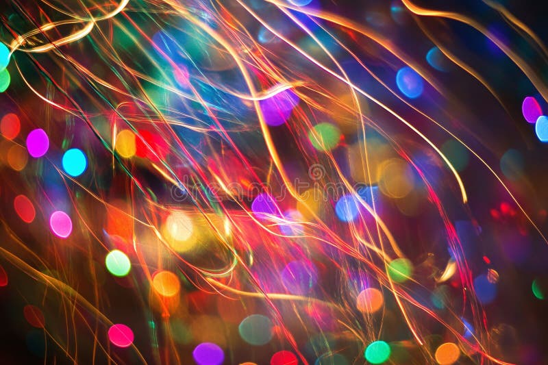 Bright, Colorful Lights Intertwine, Creating an Abstract Display of ...