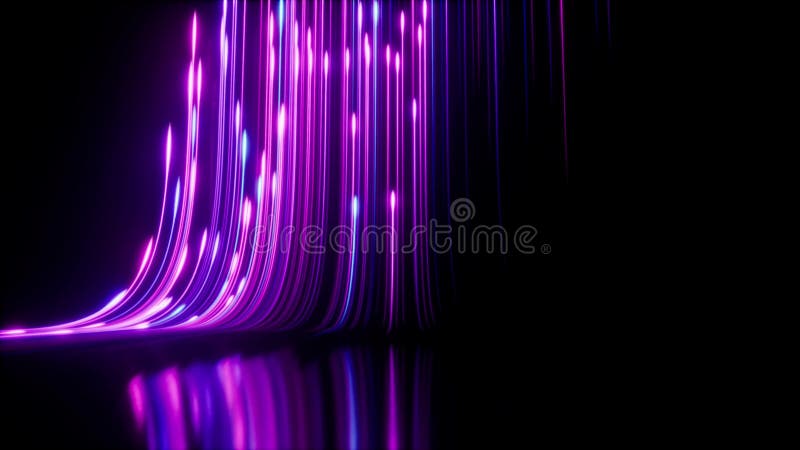 Vibrant Neon Light Streaks on a Dark Background Create a Mesmerizing ...