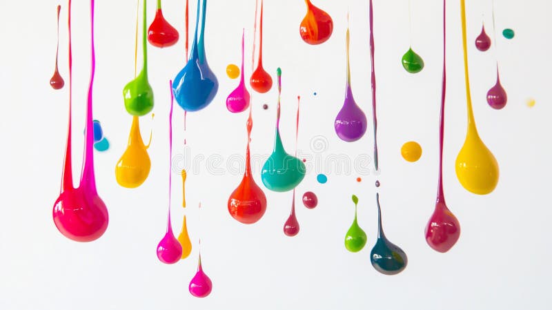 Bright and Colorful Paint Drops in Abstract Splash and Drip Patterns ...