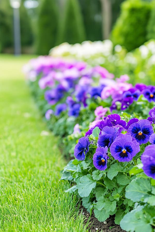 Garden Borders with Conifers and Cover Plants Stock Image - Image of ...