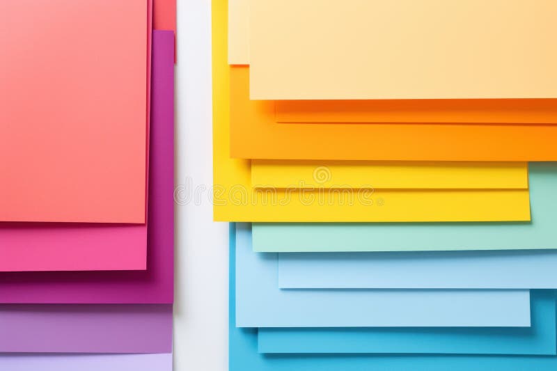 Bright Colorful Paper Isolated on White. Generate Ai Stock Illustration ...