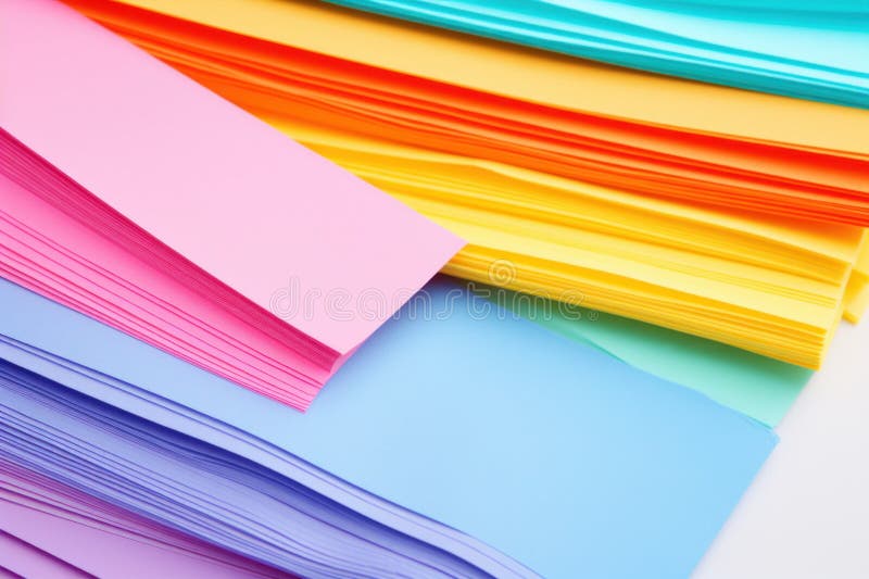 Bright Colorful Paper Template Isolated on White. Generate Ai Stock ...