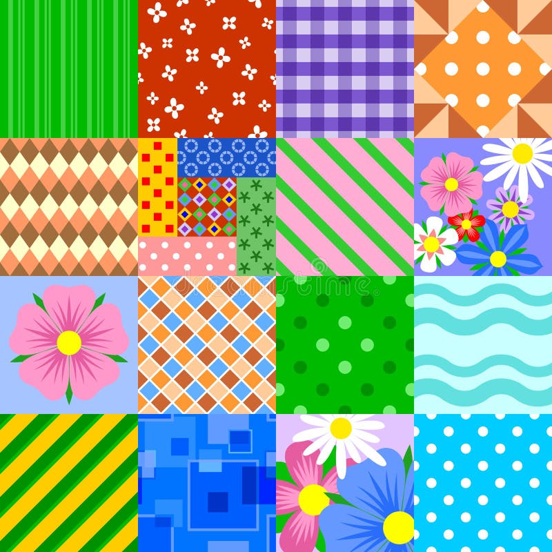Bright Colorful Patchwork Pattern. Vector Design Stock Vector ...
