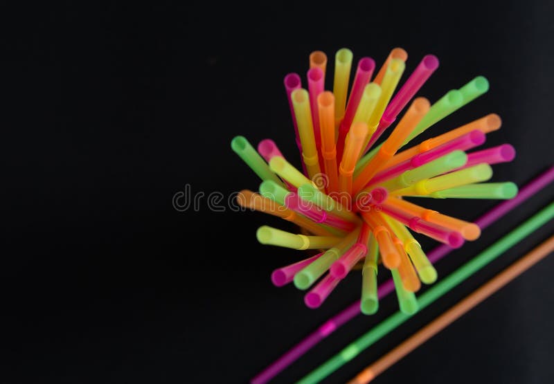 Bright Colorful Plastic Straws Line Pattern Artistic Design Stock Photo ...