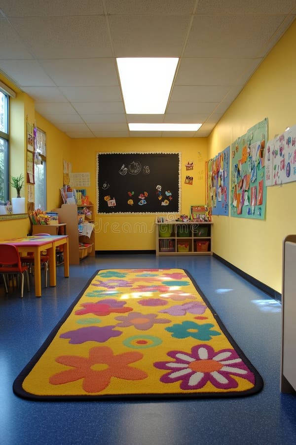 Bright and Colorful Preschool Classroom Ready for Childrens Play and ...